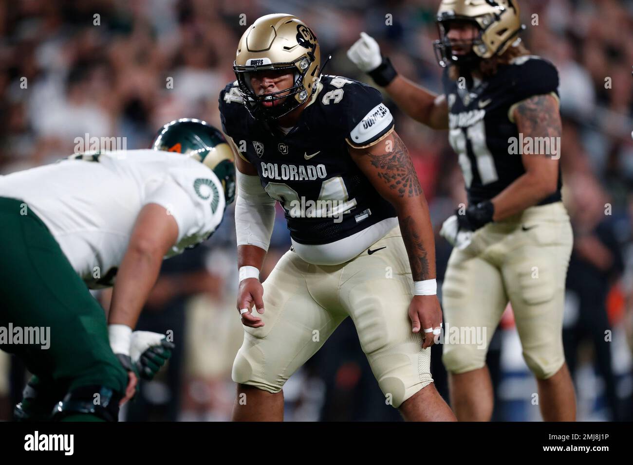 Colorado Buffaloes defensive end Mustafa Johnson (34) in the first ...