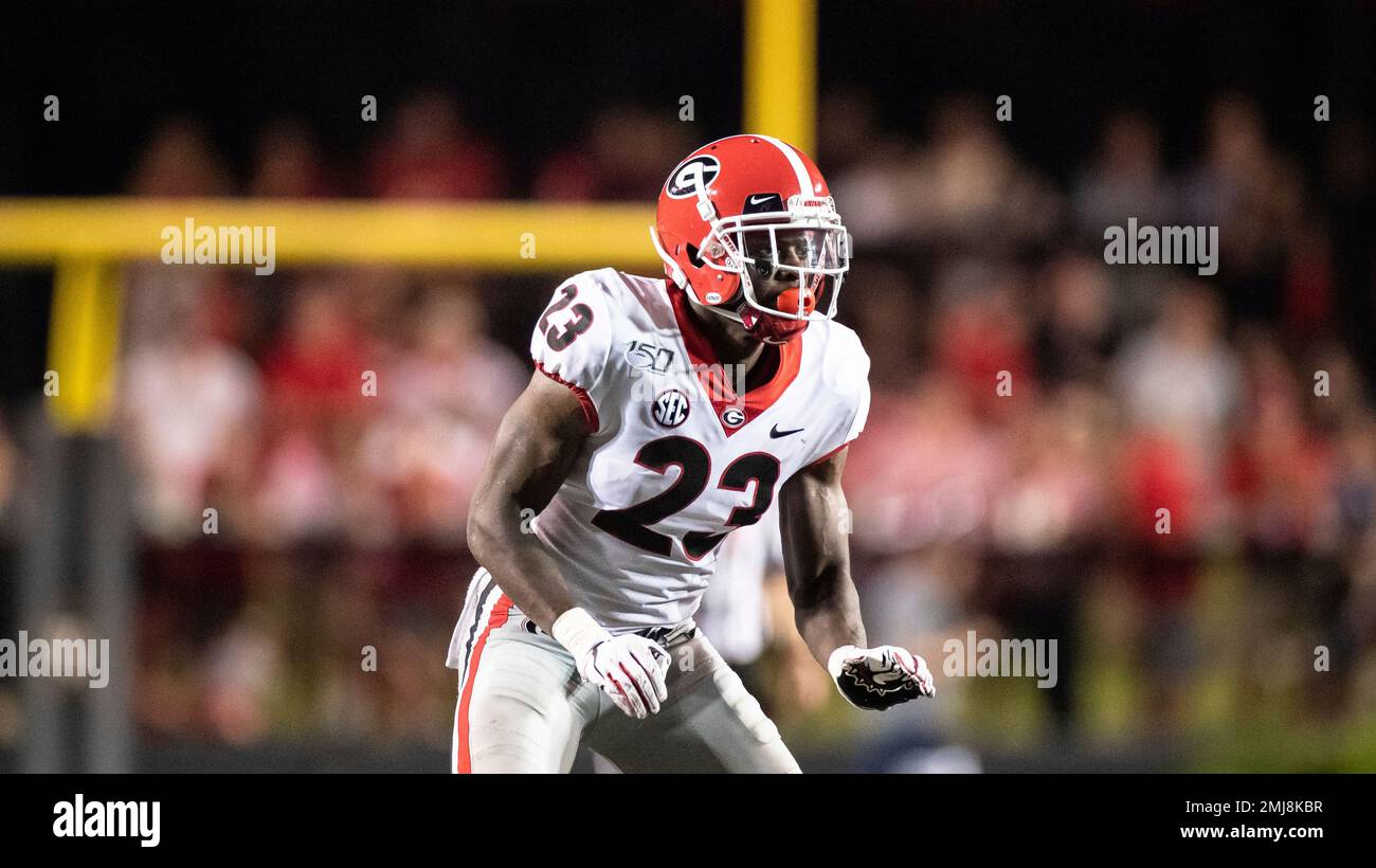 Georgia Bulldogs defensive back Mark Webb (23) moves in position ...