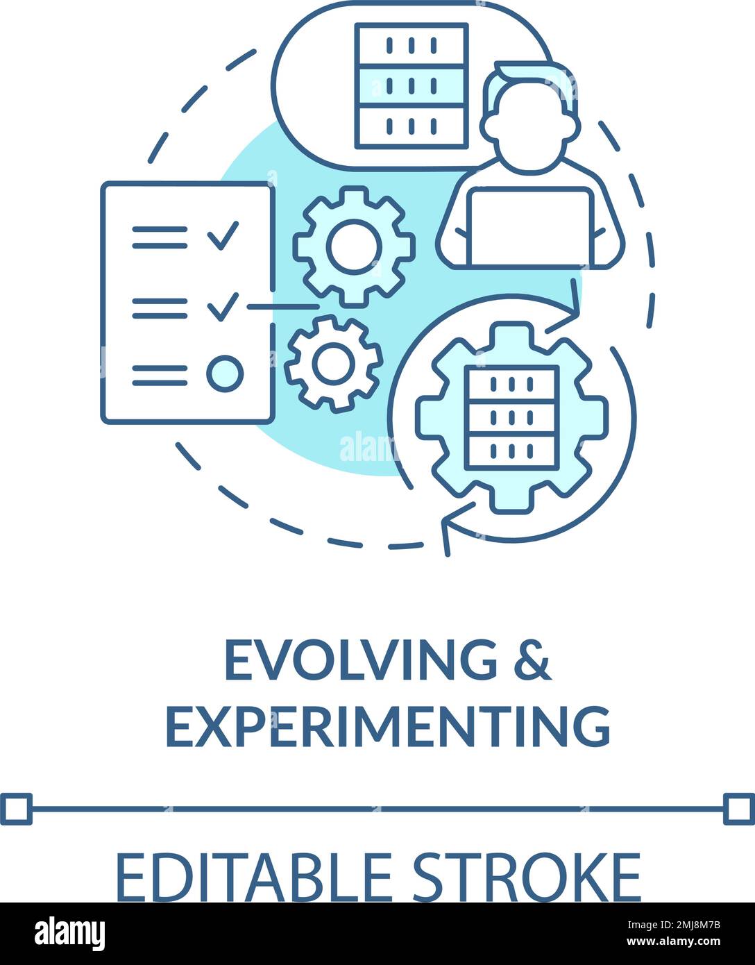 Evolving and experimenting turquoise concept icon Stock Vector Image ...