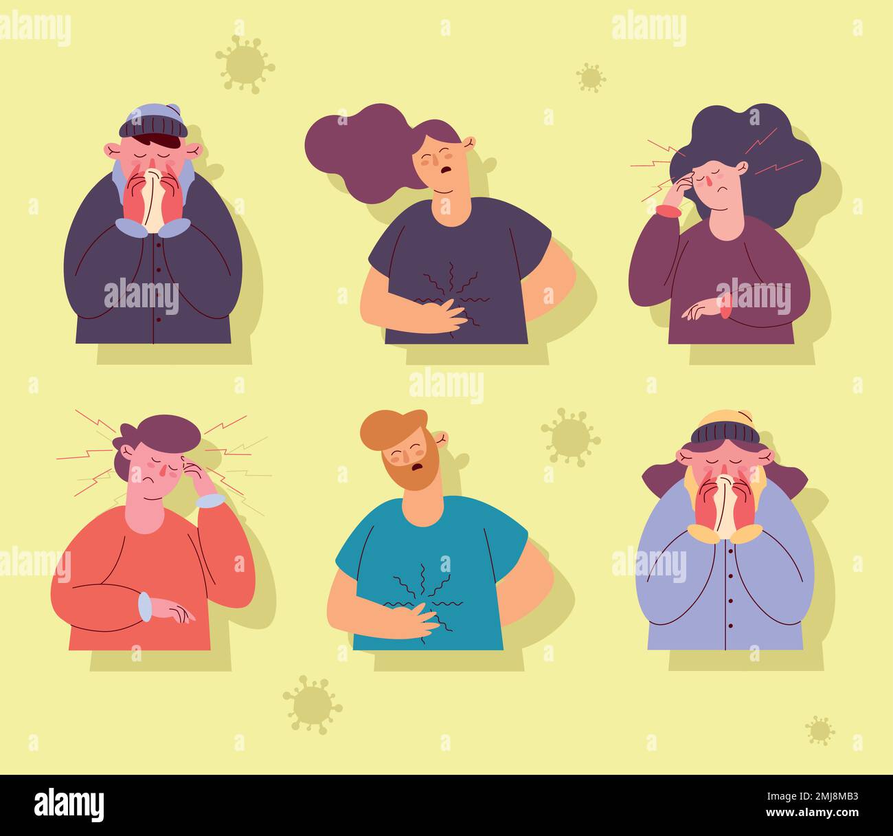 six persons sick characters group Stock Vector Image & Art - Alamy
