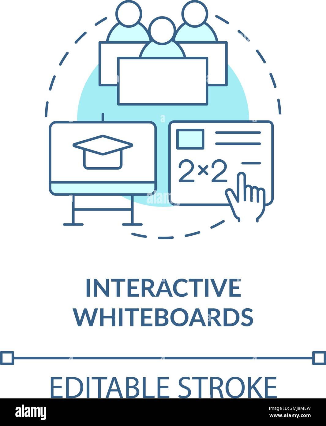 Interactive whiteboards turquoise concept icon Stock Vector Image & Art ...