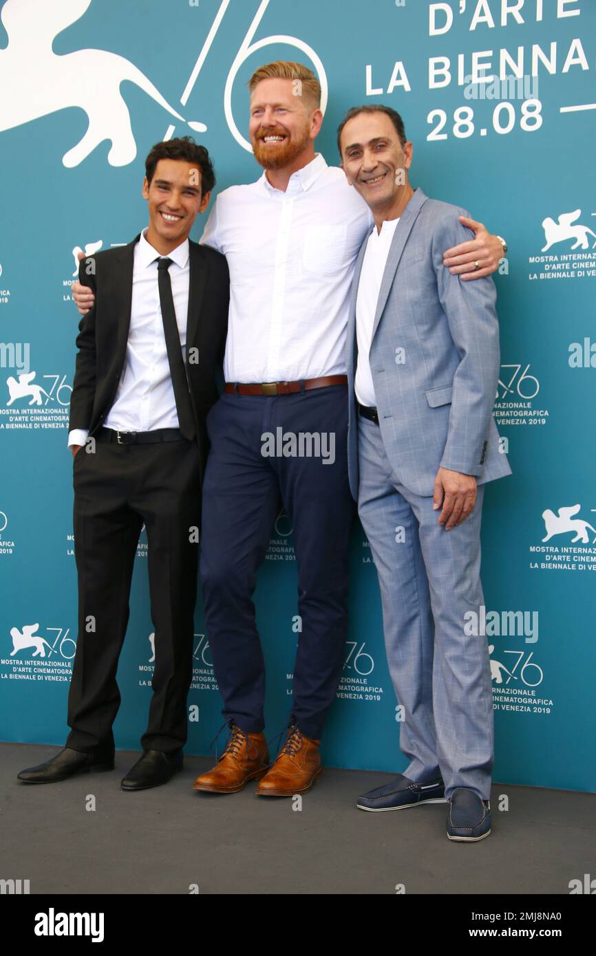 Actor Adam Bessa, from left, director Matthew Michael Carnahan and ...