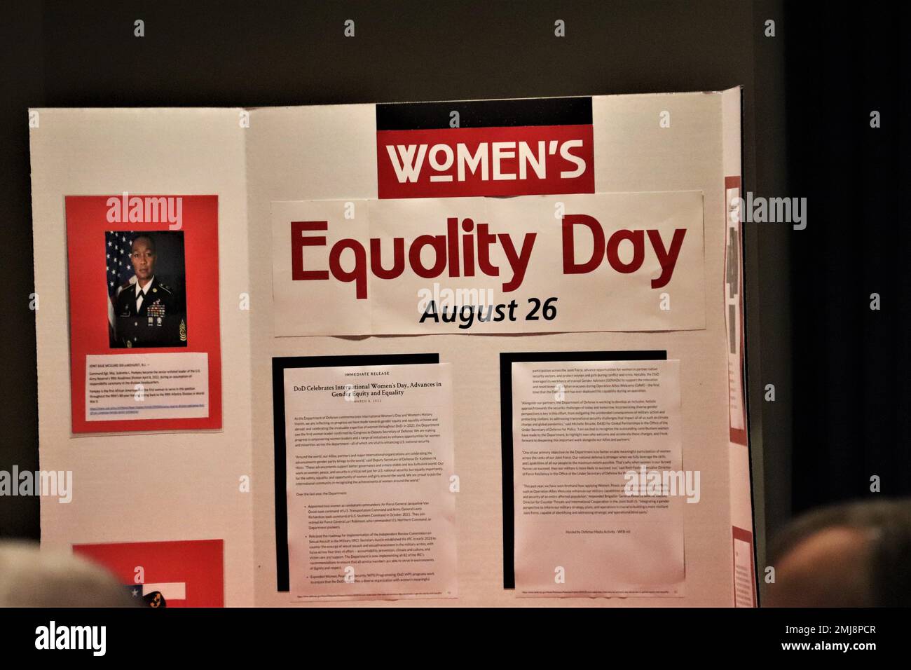 A special display highlighting Women’s Equality Day is shown Aug. 25 ...