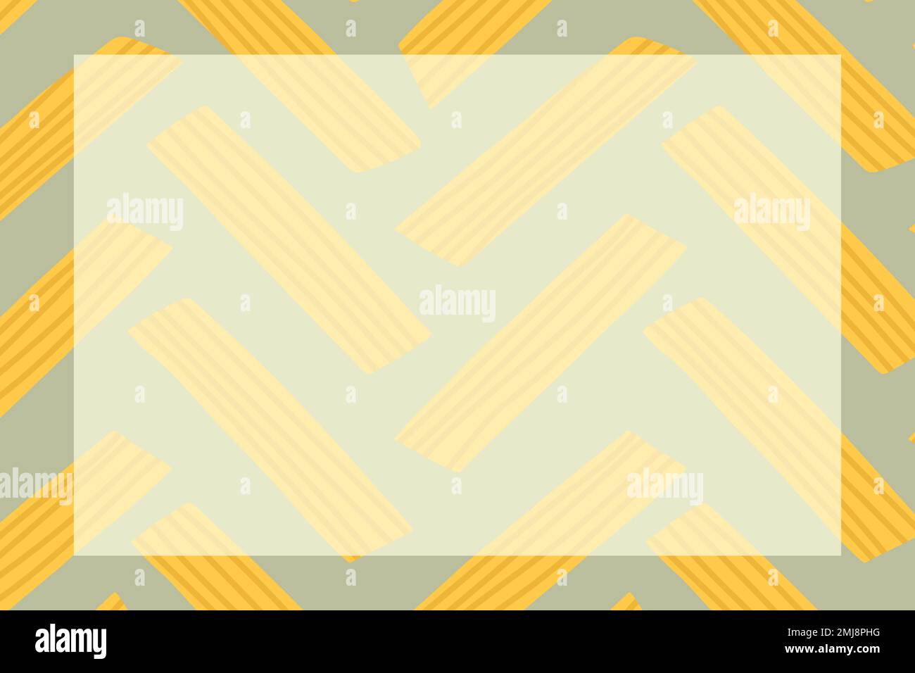 Cute penne pasta frame vector in rectangle shape doodle food pattern ...