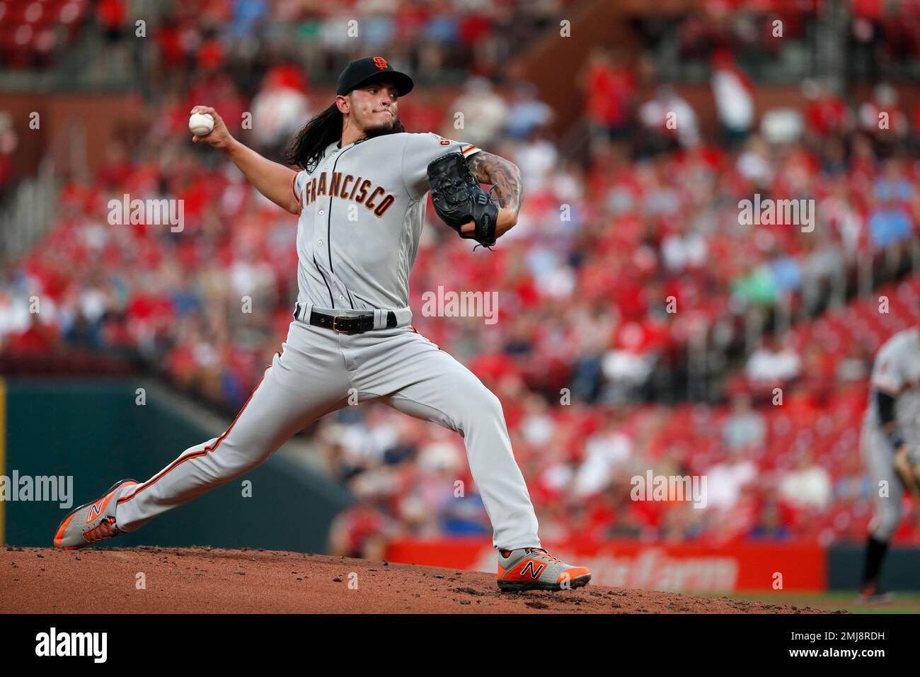 San Francisco Giants starting pitcher Dereck Rodriguez throws during ...