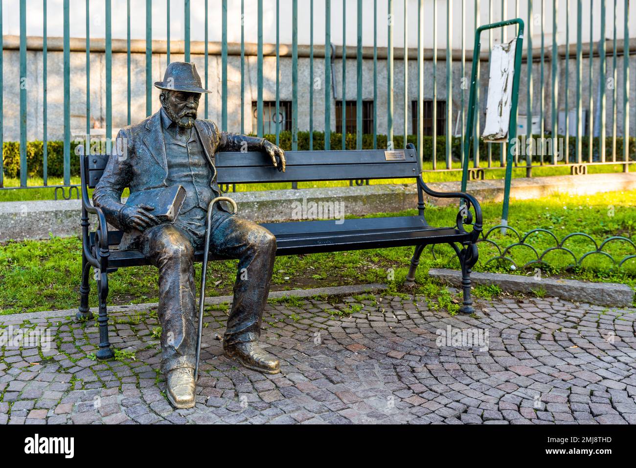 Statue of Bulgarian writer and poet Pencho Slaveykov in the gardens of ...
