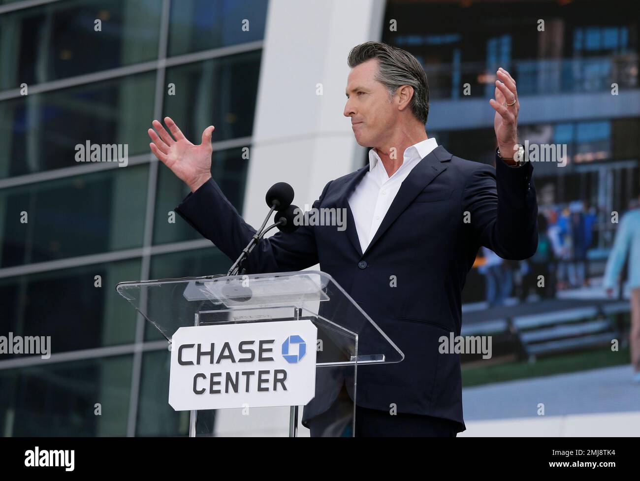 California Gov. Gavin Newsom speaks during the ribbon cutting ceremony ...