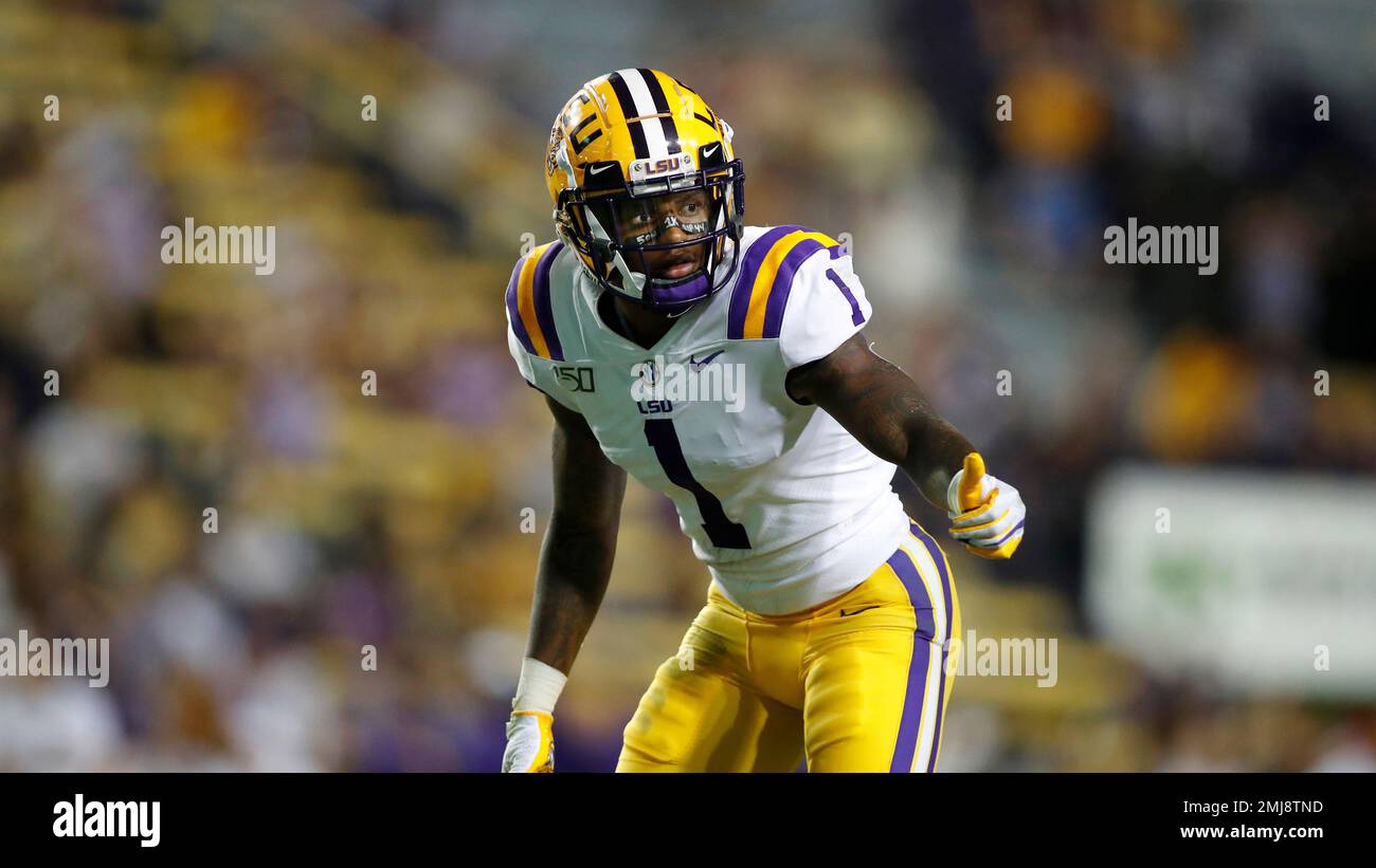 LSU cornerback Kristian Fulton (1) during an NCAA football game against ...