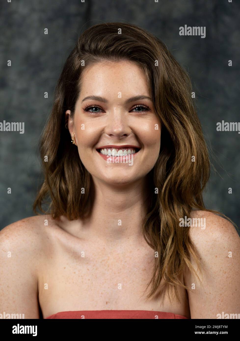 This July 11, 2019 photo shows cast member Meghann Fahy posing to ...