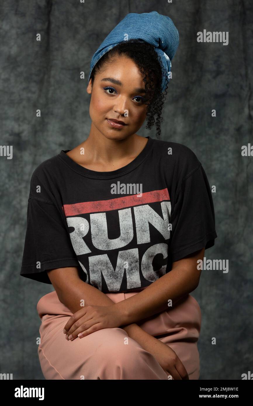 This July 11, 2019 photo shows cast member Aisha Dee posing to promote ...