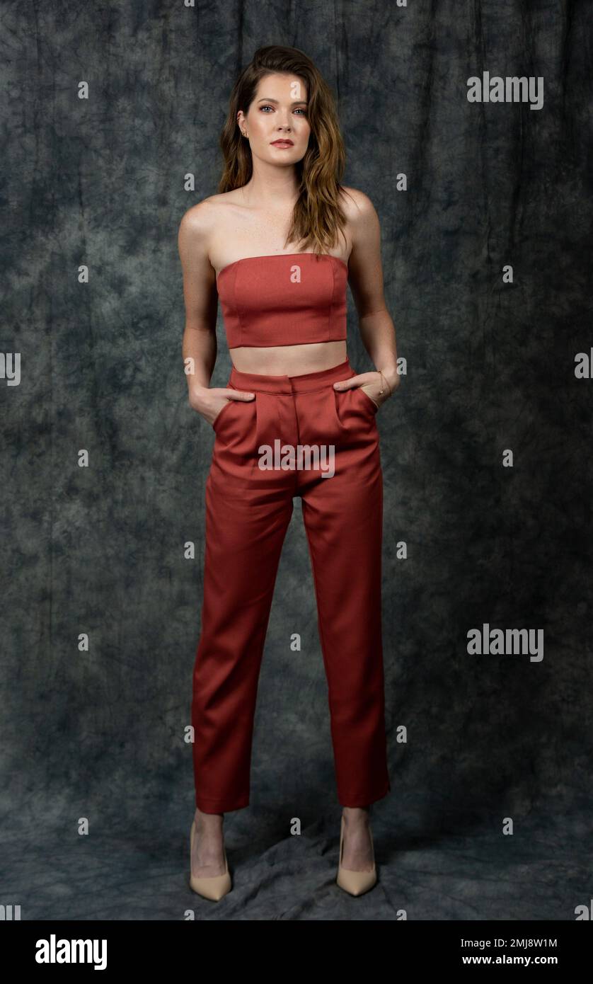 This July 11, 2019 photo shows cast member Meghann Fahy posing to ...
