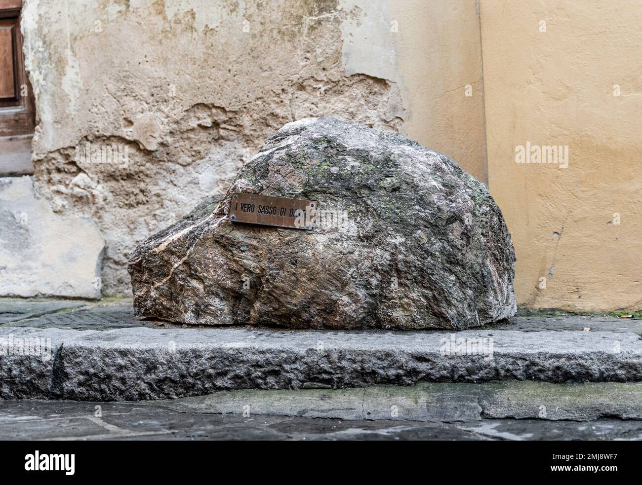 The so called "Dante's Rock", where Italian poet Dante Alighieri used ...