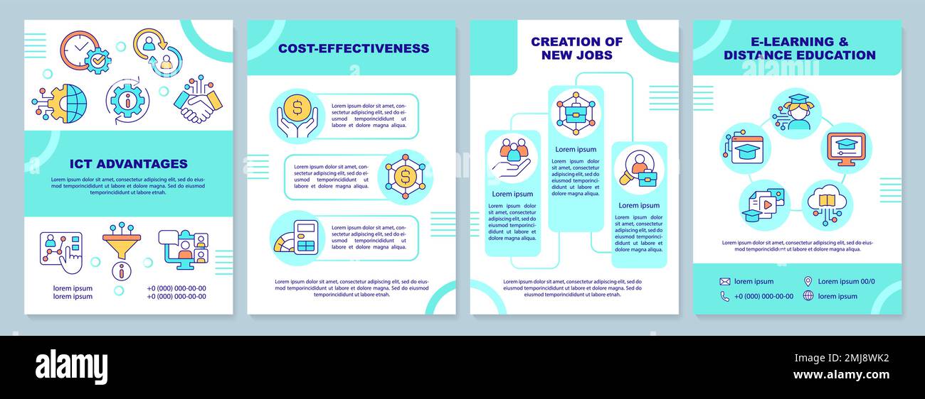 ICT advantages mint green brochure template Stock Vector Image & Art ...