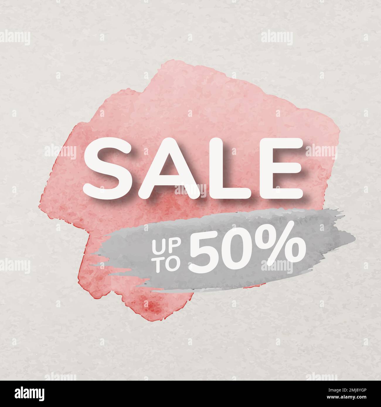 Pink paint sale badge sticker, watercolor brush stroke, shopping image ...