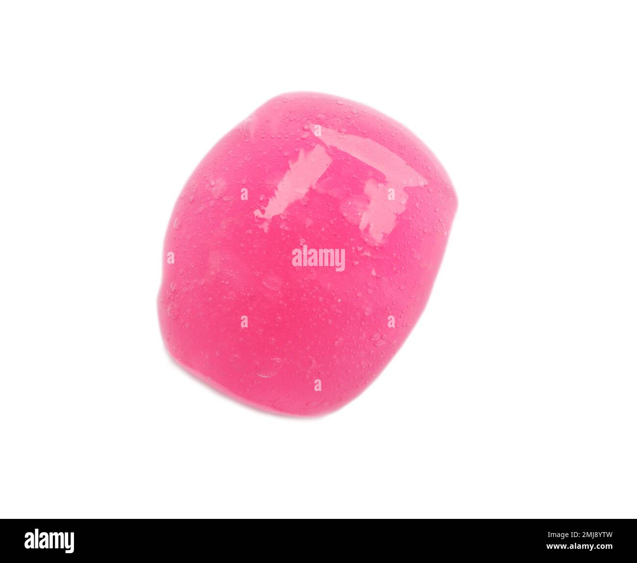 Pink slime isolated on white, top view. Antistress toy Stock Photo - Alamy