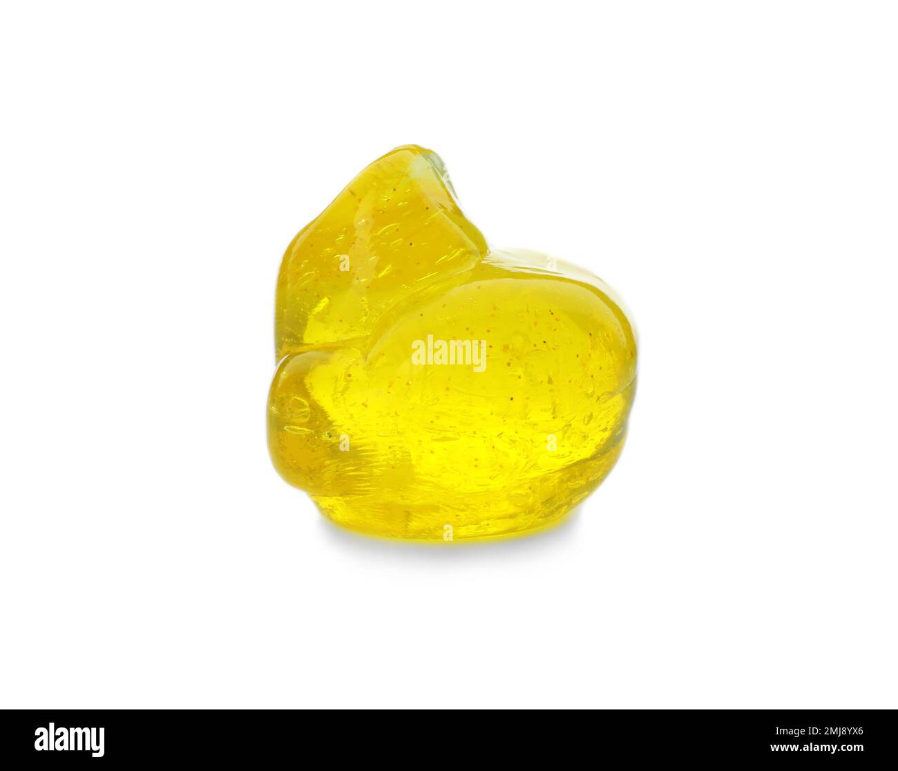 Yellow slime with glitter isolated on white. Antistress toy Stock Photo ...