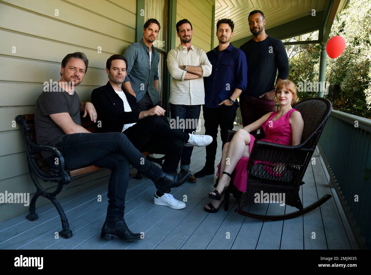 In this Tuesday, Aug. 27, 2019 photo, "It Chapter Two" cast members ...