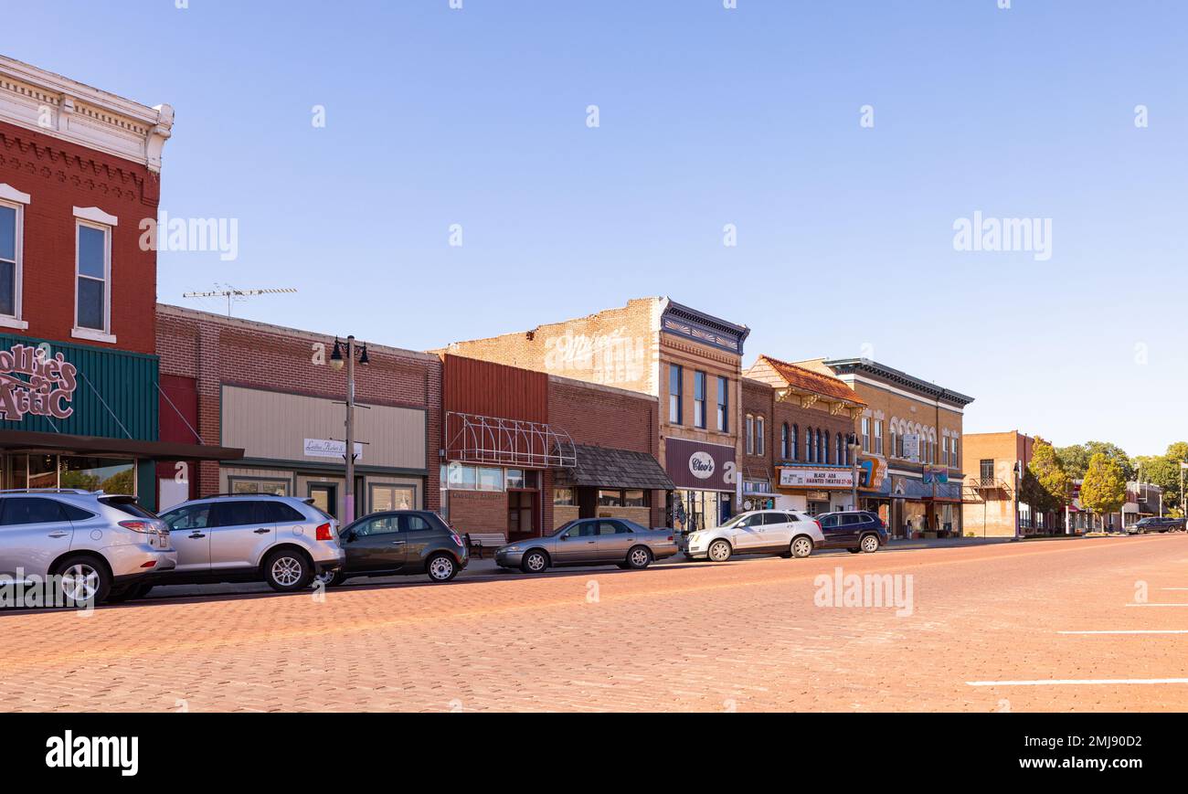 Kingman, Kansas, USA - October 17 2022: The old business district on ...