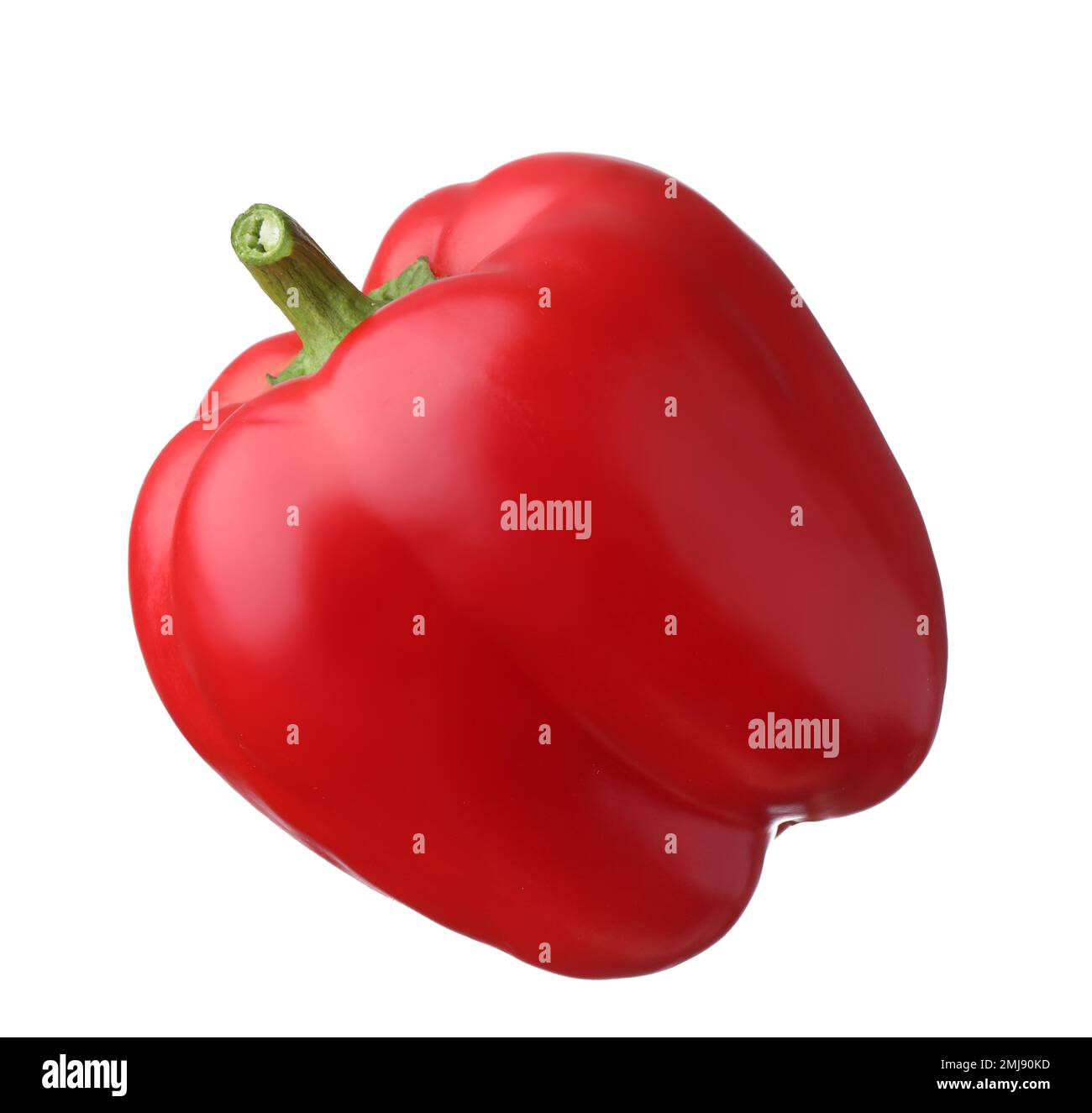 Raw red bell pepper isolated on white Stock Photo - Alamy