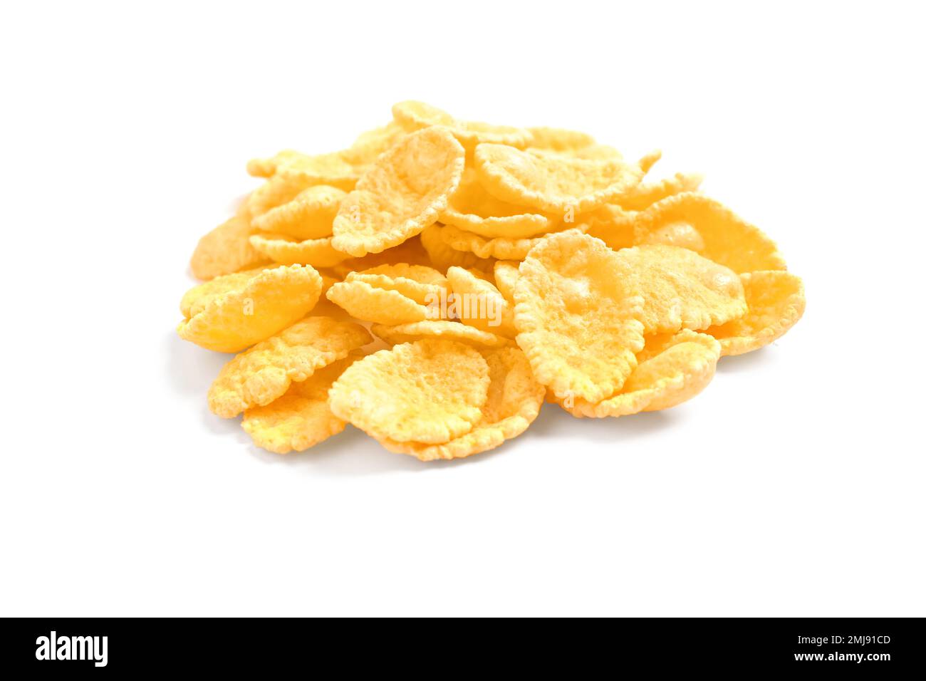 Pile of tasty corn flakes on white background Stock Photo - Alamy