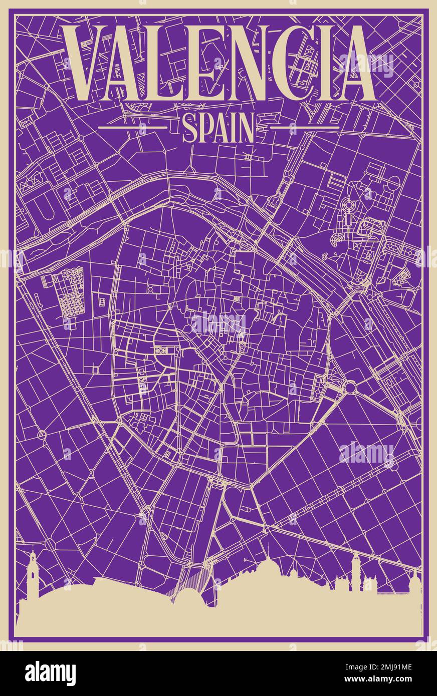 Valencia street art old town Stock Vector Images - Alamy