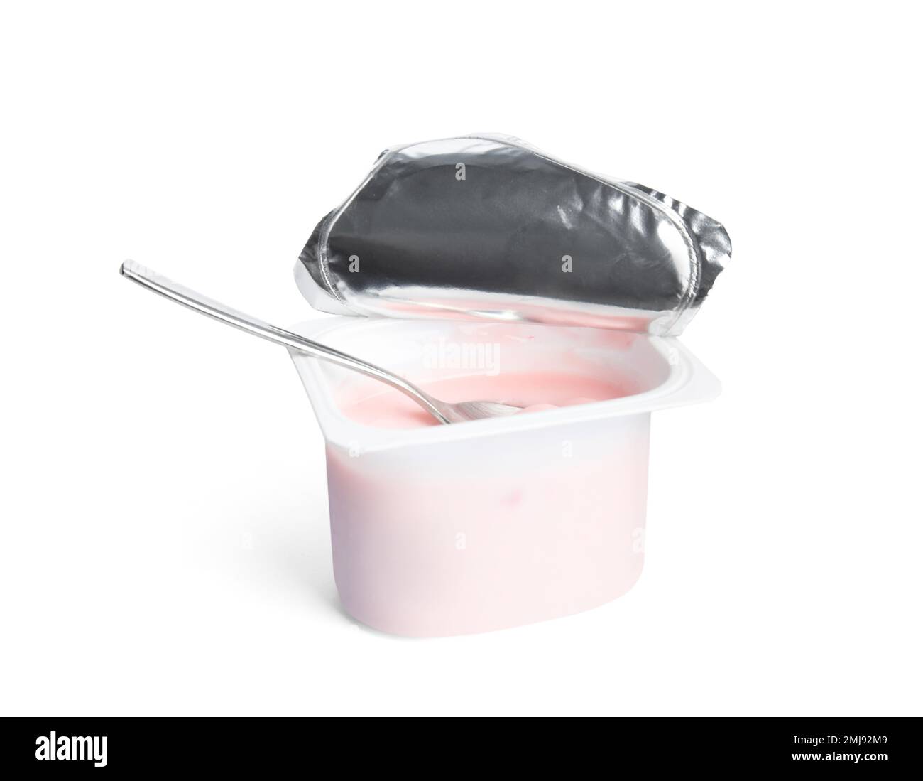 Plain yogurt cup spoon Cut Out Stock Images & Pictures - Alamy