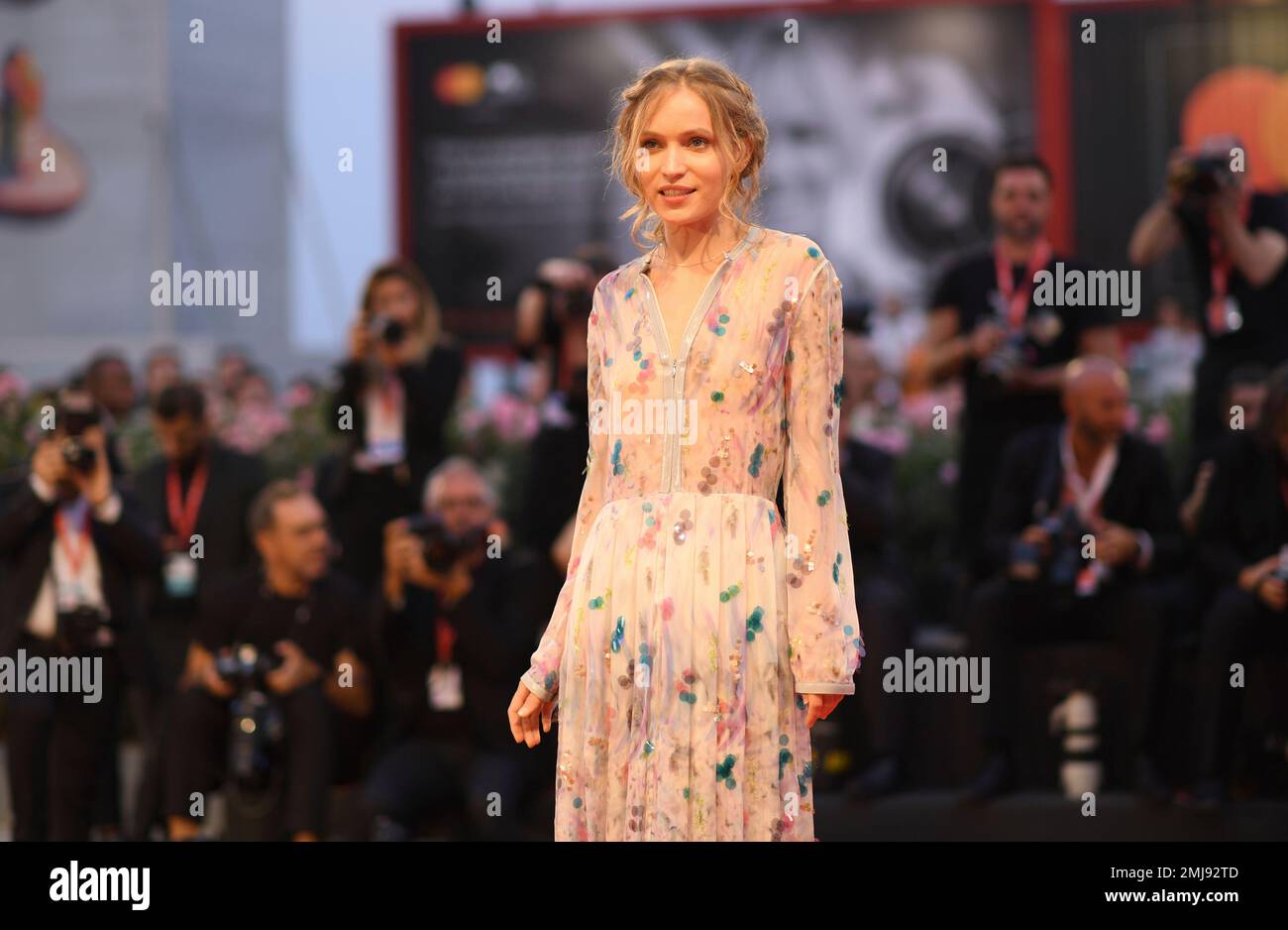 Actress Jessica Cressy poses for photographers upon arrival at the ...