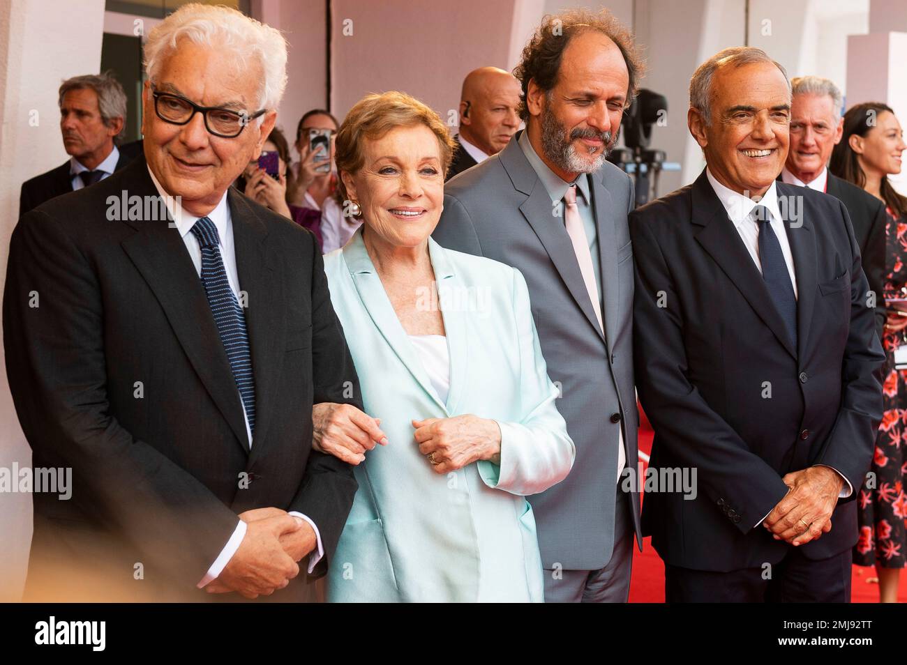 Paolo Baratta, from left, Julie Andrews, Luca Guadagnino and Alberto ...