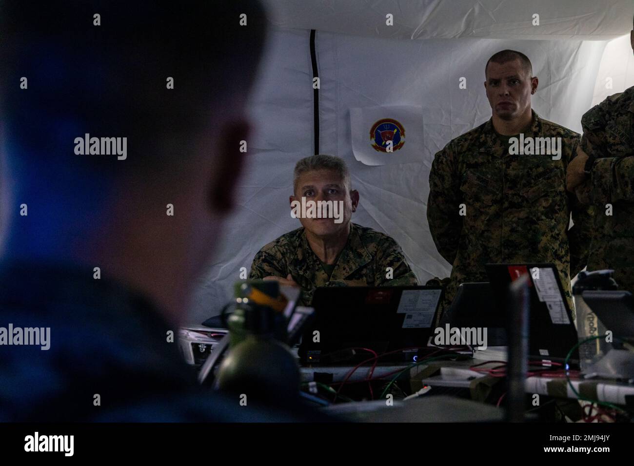 U.S. Marine Corps Col. Dennis Sampson, the 26th Marine Expeditionary ...