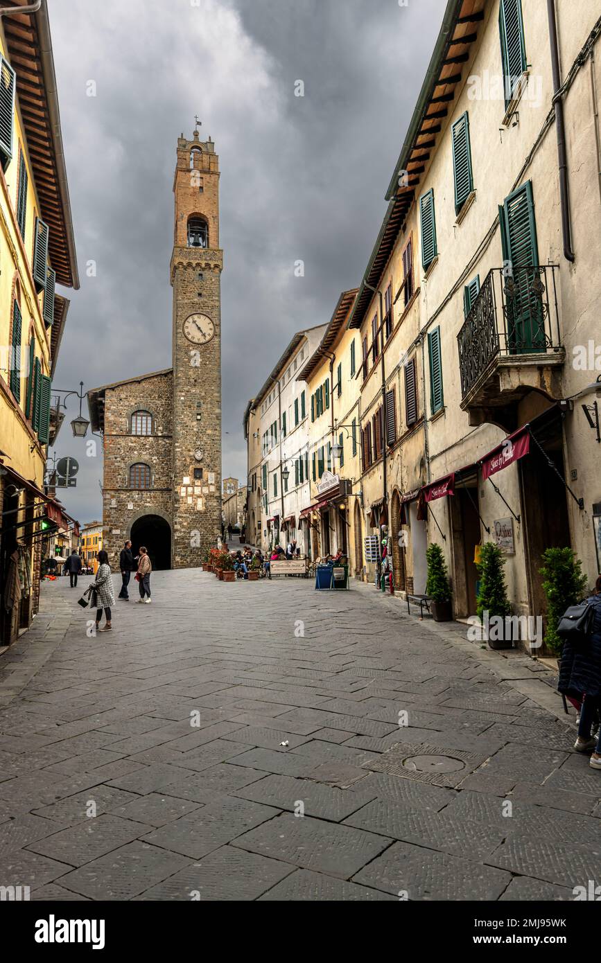 Palazzo dei Priori at the Piazza del Popolo in Montalcino in the Val d ...