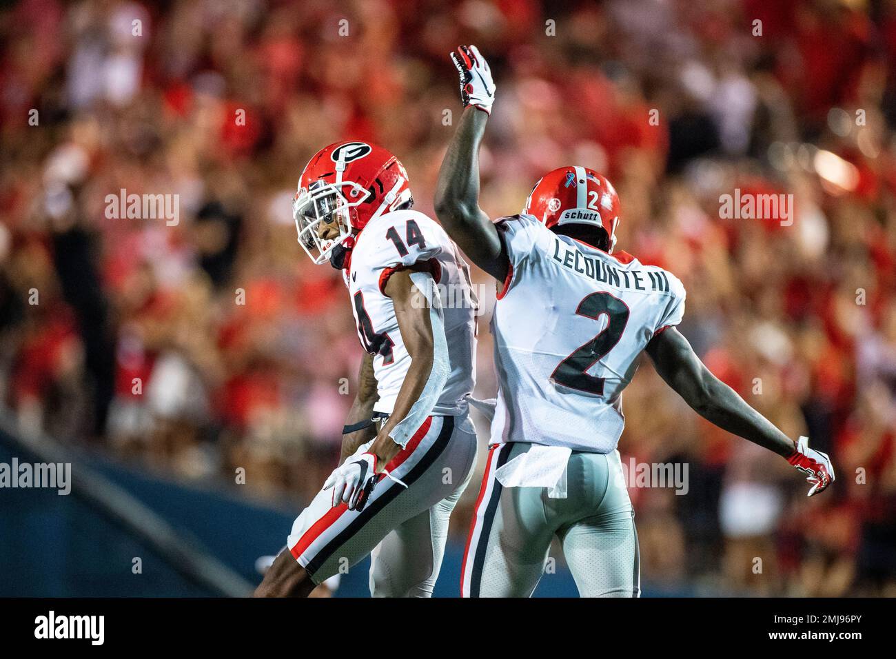 Georgia Bulldogs defensive back DJ Daniel (14) and defensive back ...