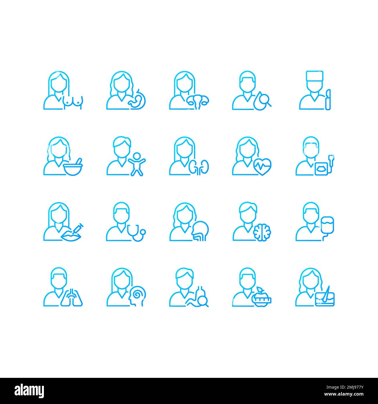 Medical services pixel perfect gradient linear vector icons set Stock ...