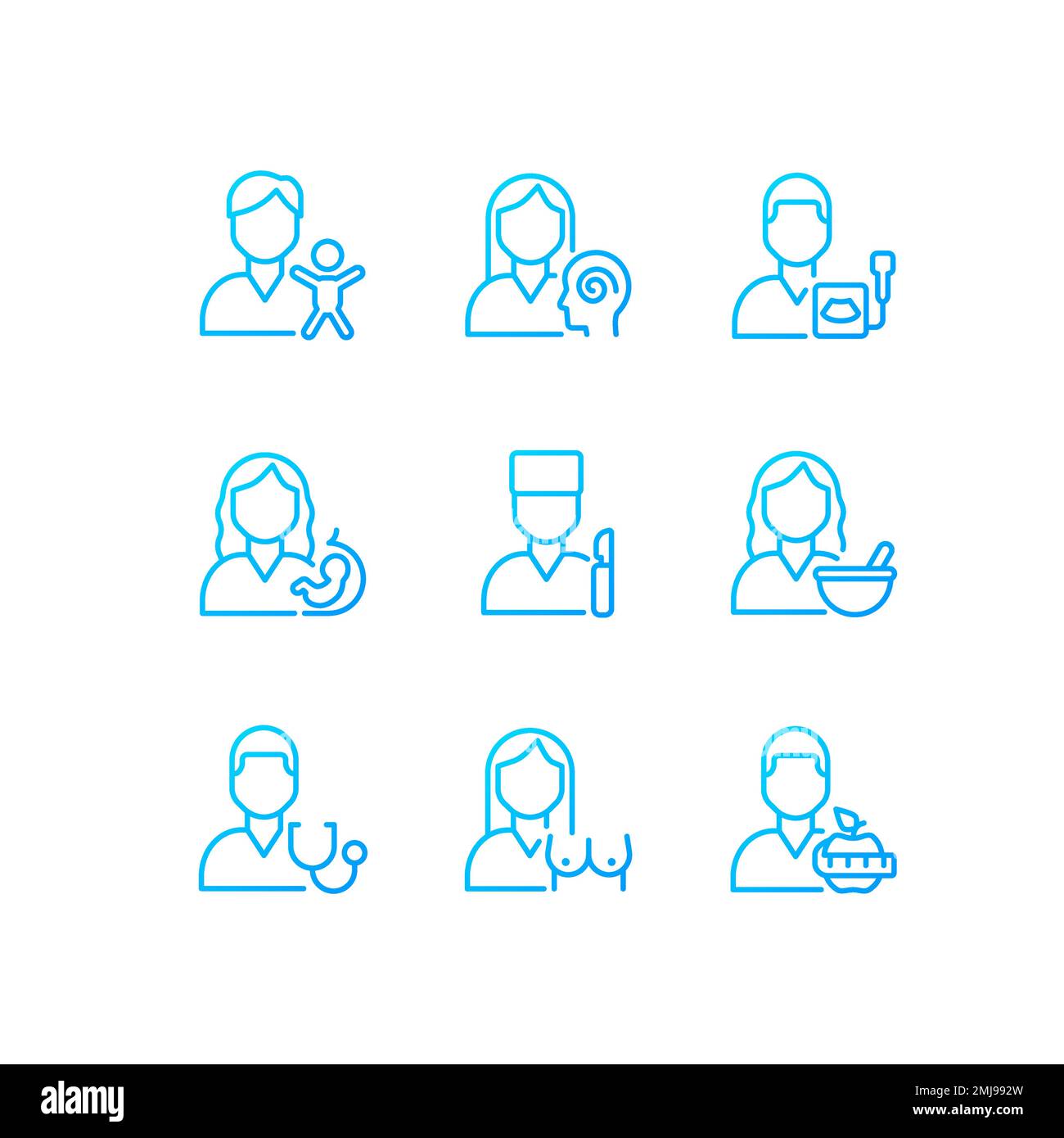 Medical clinic services pixel perfect gradient linear vector icons set ...