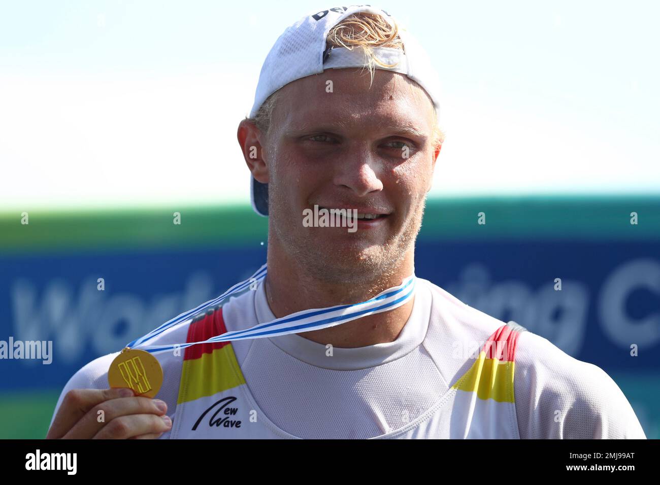 Oliver Zeidler of Germany poses with his medal after winning the Men's ...