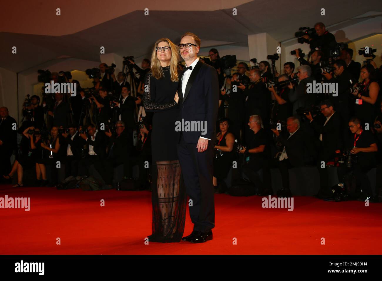 James Gray and Alexandra Dickson Gray pose for photographers upon ...