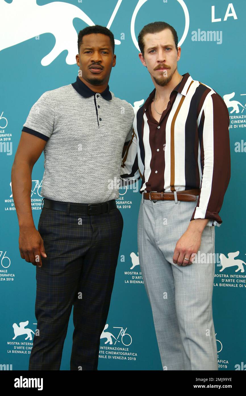 Director Nate Parker, left, and actor Beau Knapp pose for photographers ...