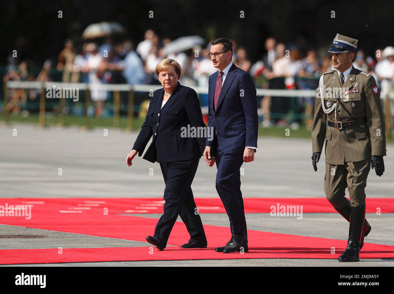 German Chancellor Angela Merkel arrives with Polish Prime Minister ...