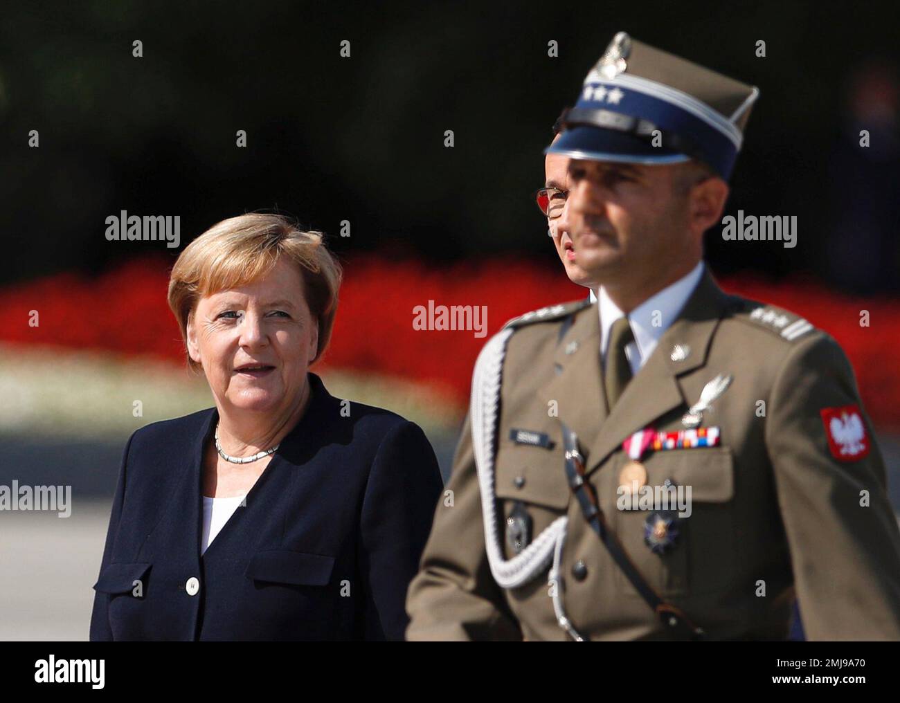 German Chancellor Angela Merkel arrives with Polish Prime Minister ...