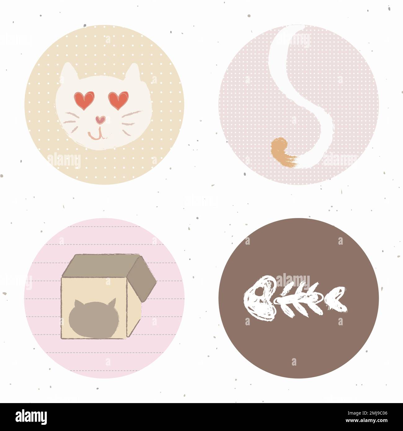 Cat story highlights icon set for social media vector Stock Vector ...