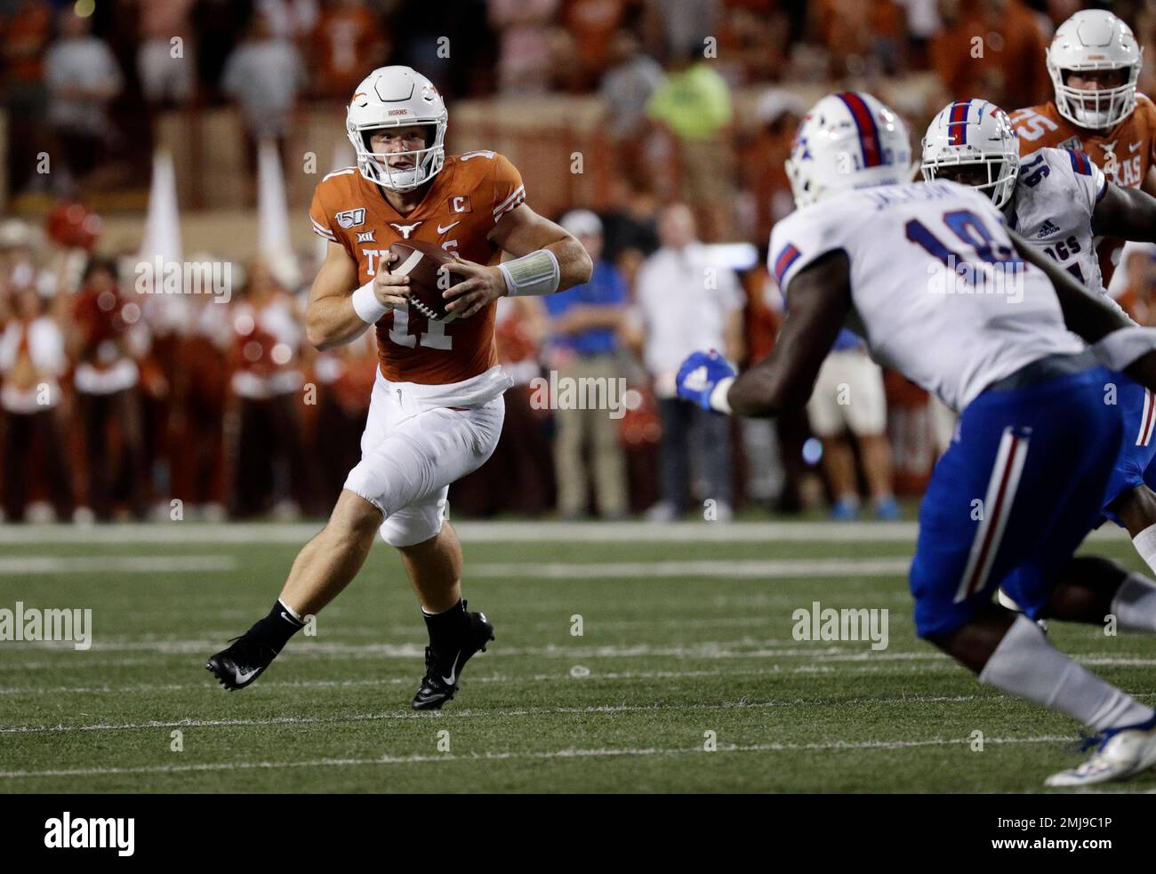 Texas quarterback Sam Ehlinger (11) runs against Louisiana Tech during ...