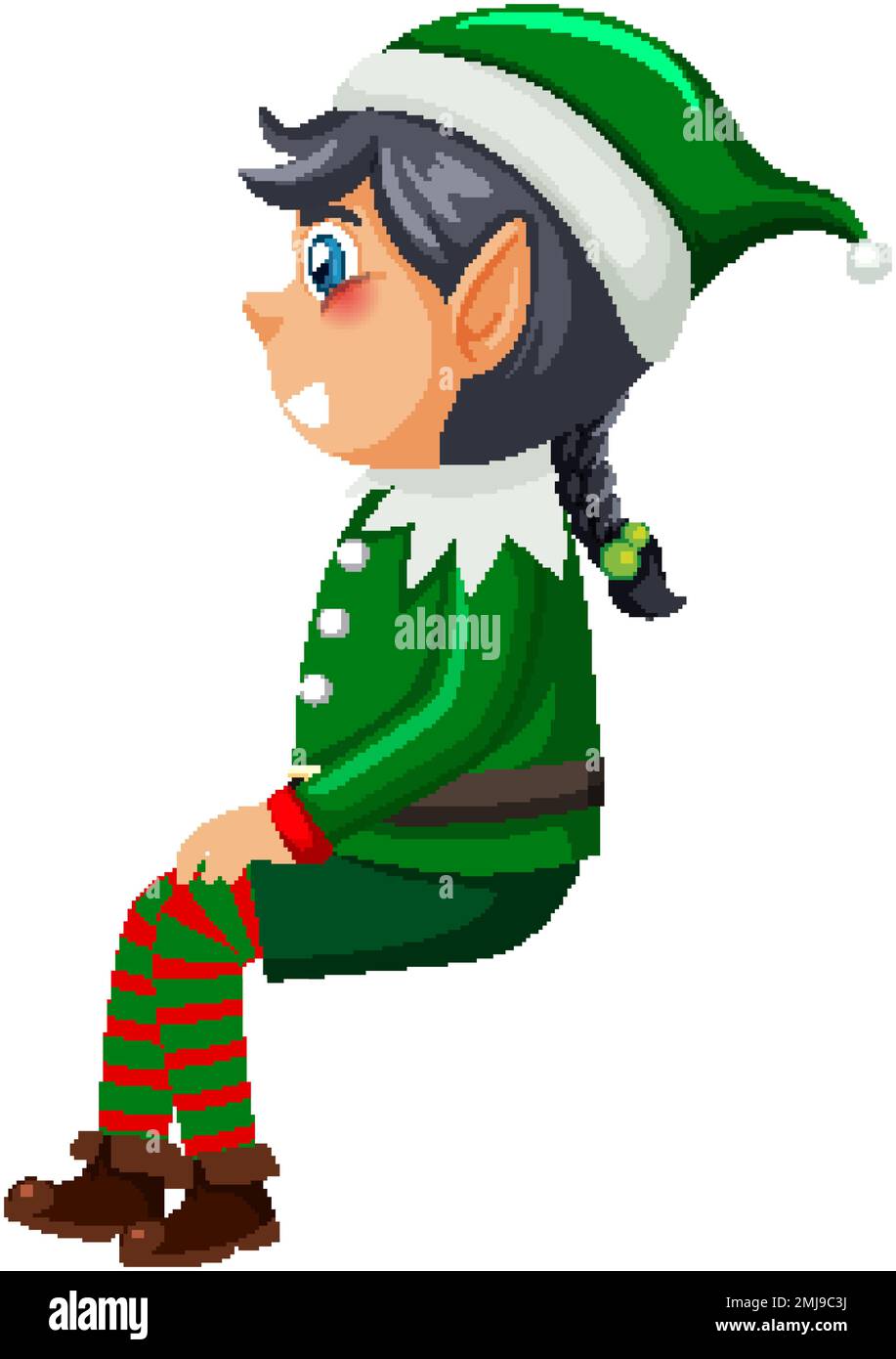 Christmas elf cartoon character illustration Stock Vector Image & Art ...