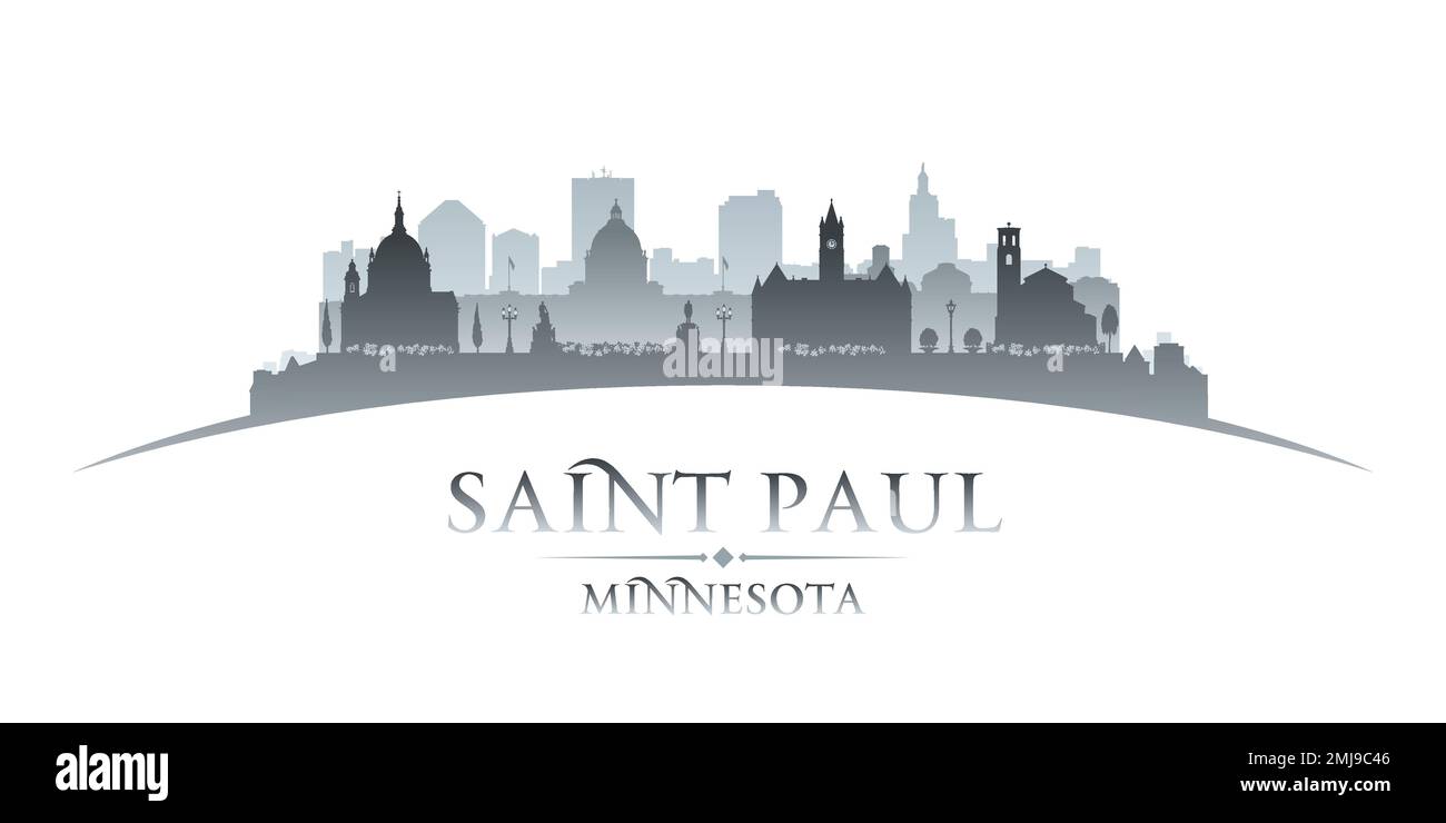 Saint Paul Minnesota city skyline silhouette. Vector illustration Stock ...