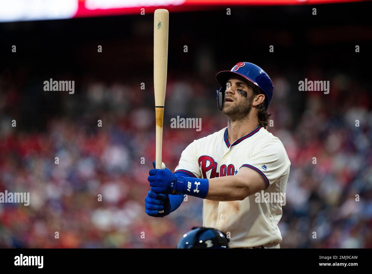 Philadelphia Phillies' Bryce Harper in action during a baseball game against the New York Mets ...