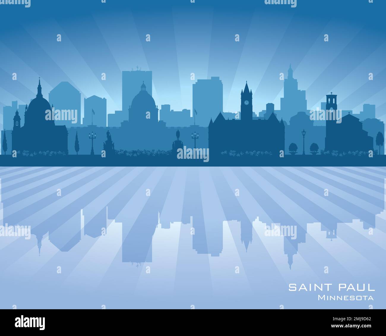 Saint Paul Minnesota city skyline vector silhouette illustration Stock ...
