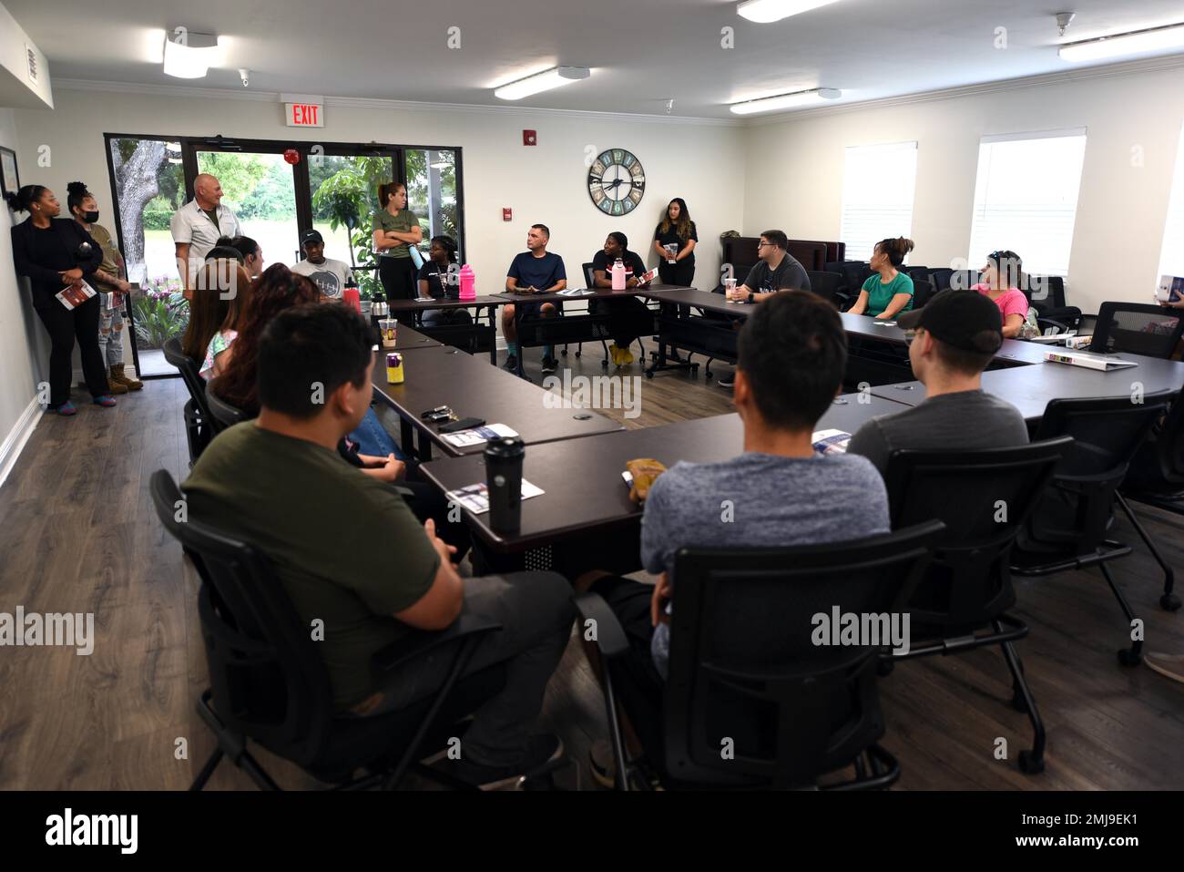 Members of Team Tyndall gather for a briefing prior to a volunteer ...