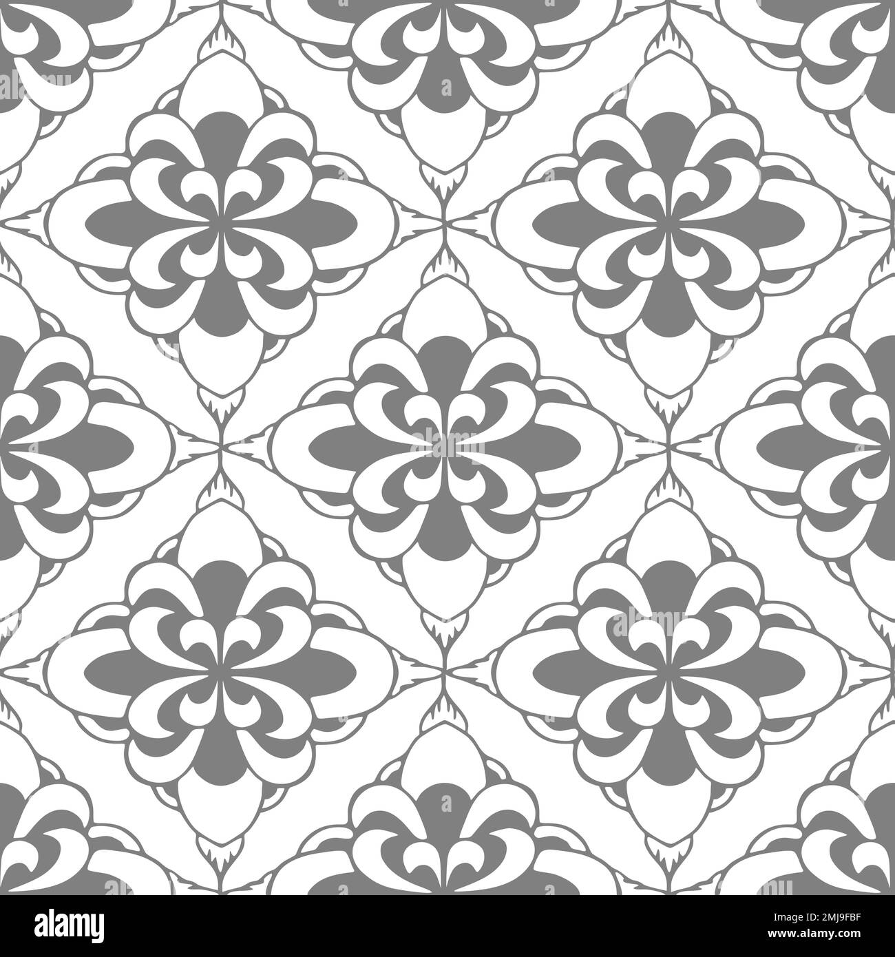 seamless tile pattern of abstract geometric gray elements on white ...