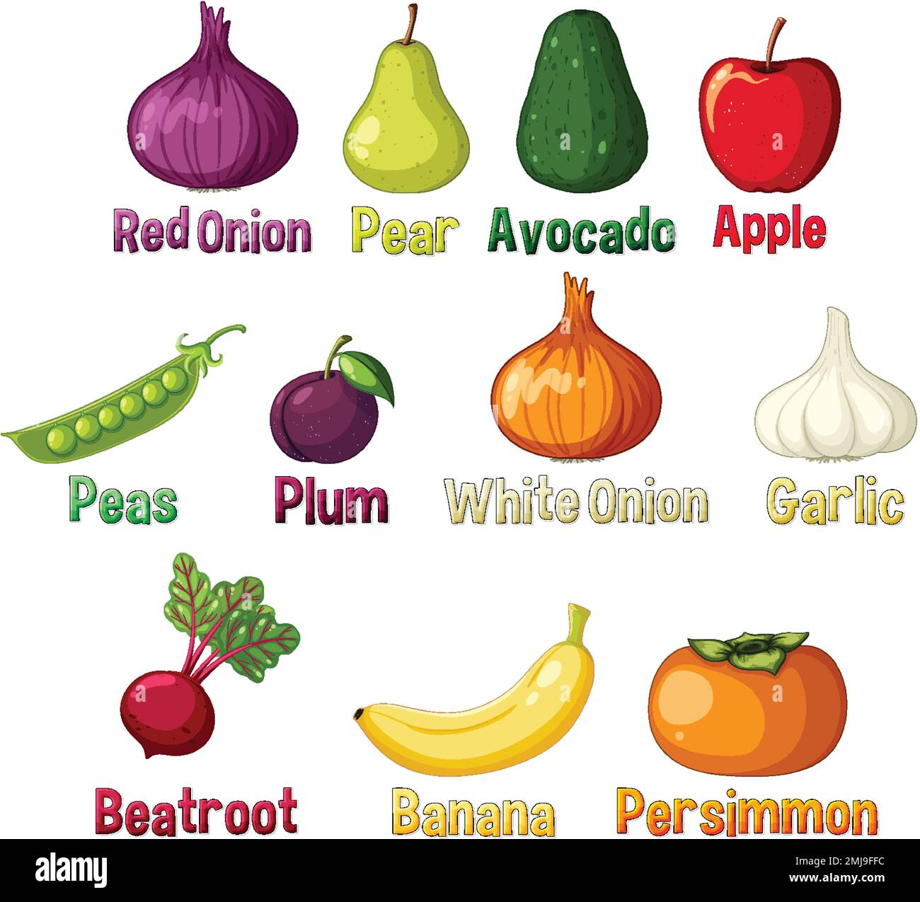 Set of fruits cartoon illustration Stock Vector Image & Art - Alamy