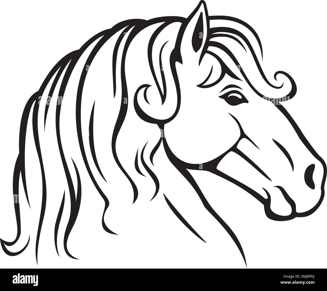 Horse head vector black and white Stock Vector Image & Art - Alamy