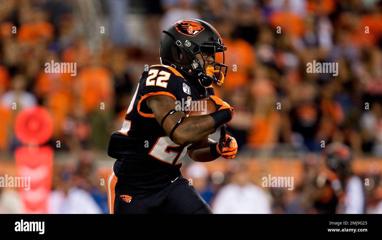 Oregon State Beavers running back Jermar Jefferson during an NCAA ...
