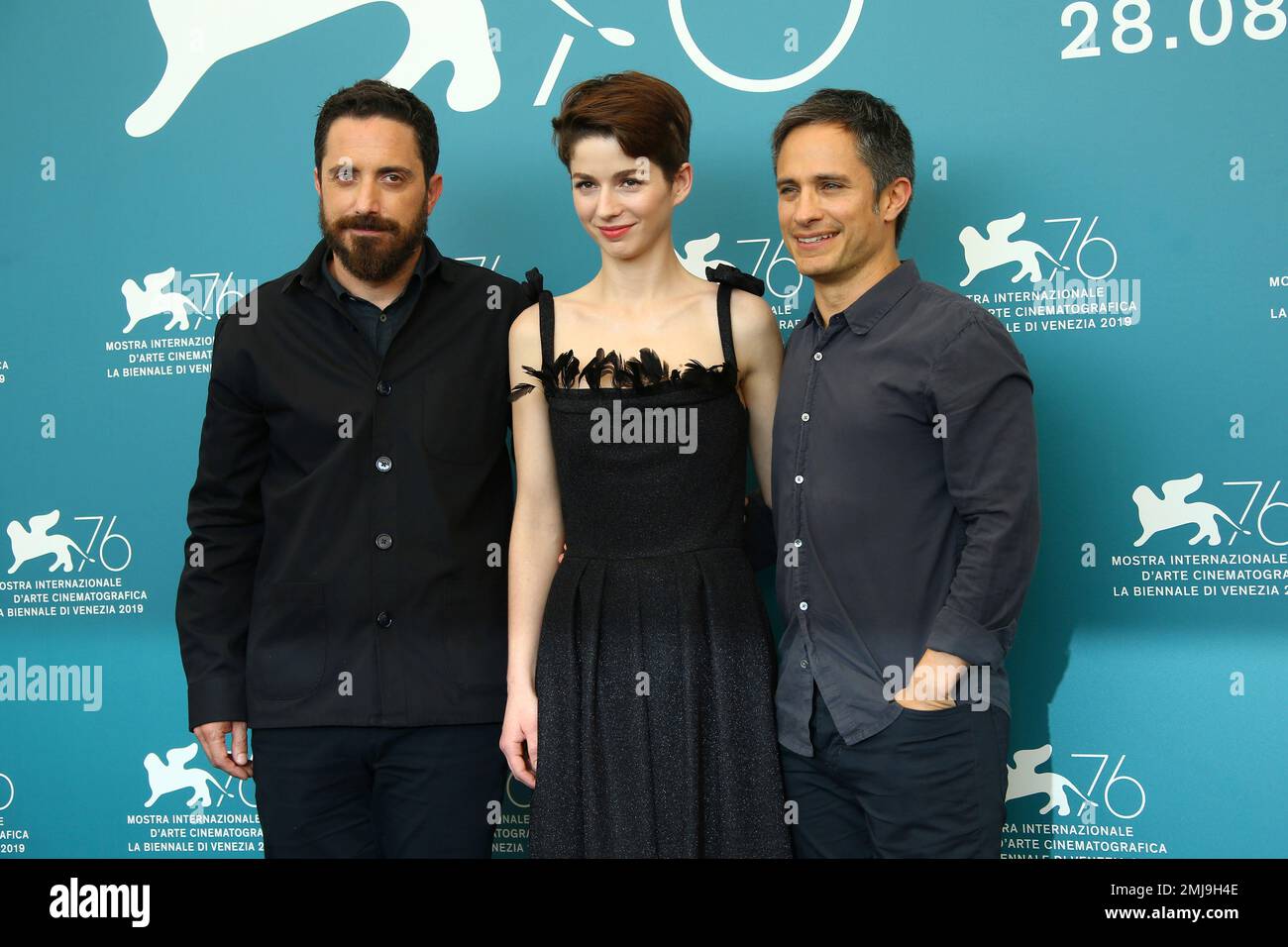 Director Pablo Larrain, from left, actors Mariana Di Girolamo and Gael ...